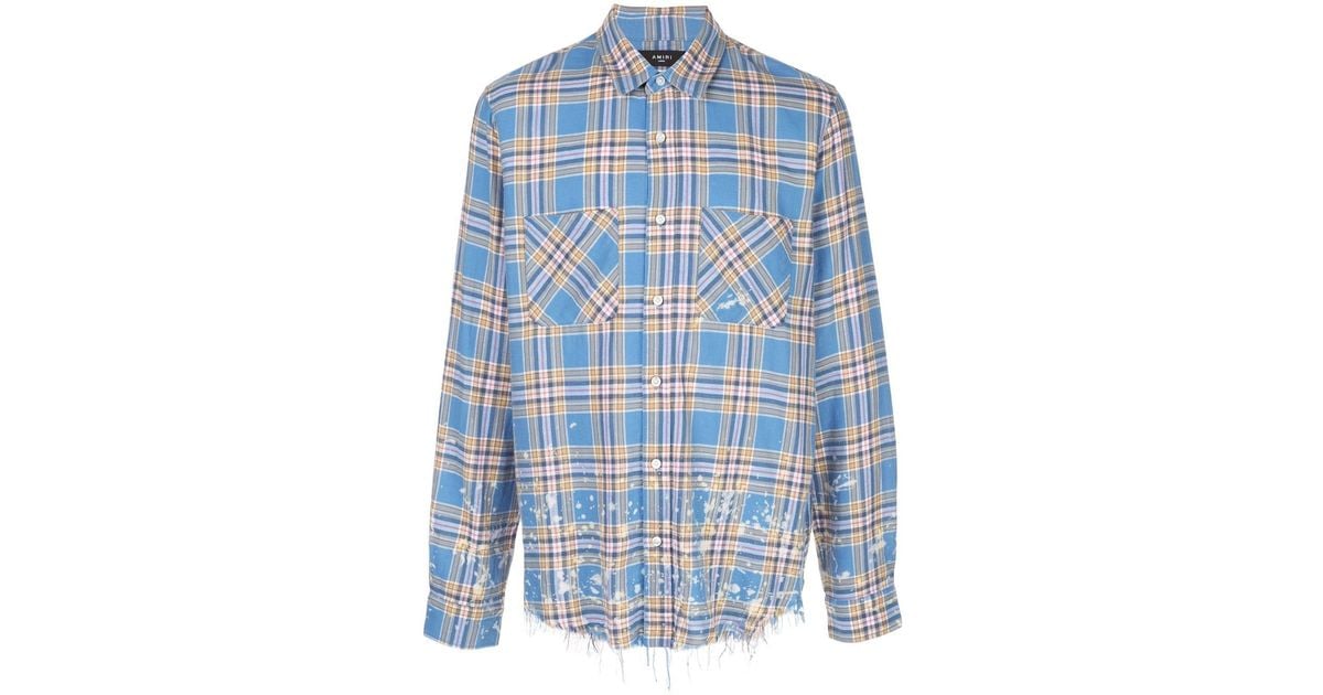 Amiri Bleached Checked Shirt in Blue for Men | Lyst Amiri Bleached Checked Shirt in Blue for Men | Lyst