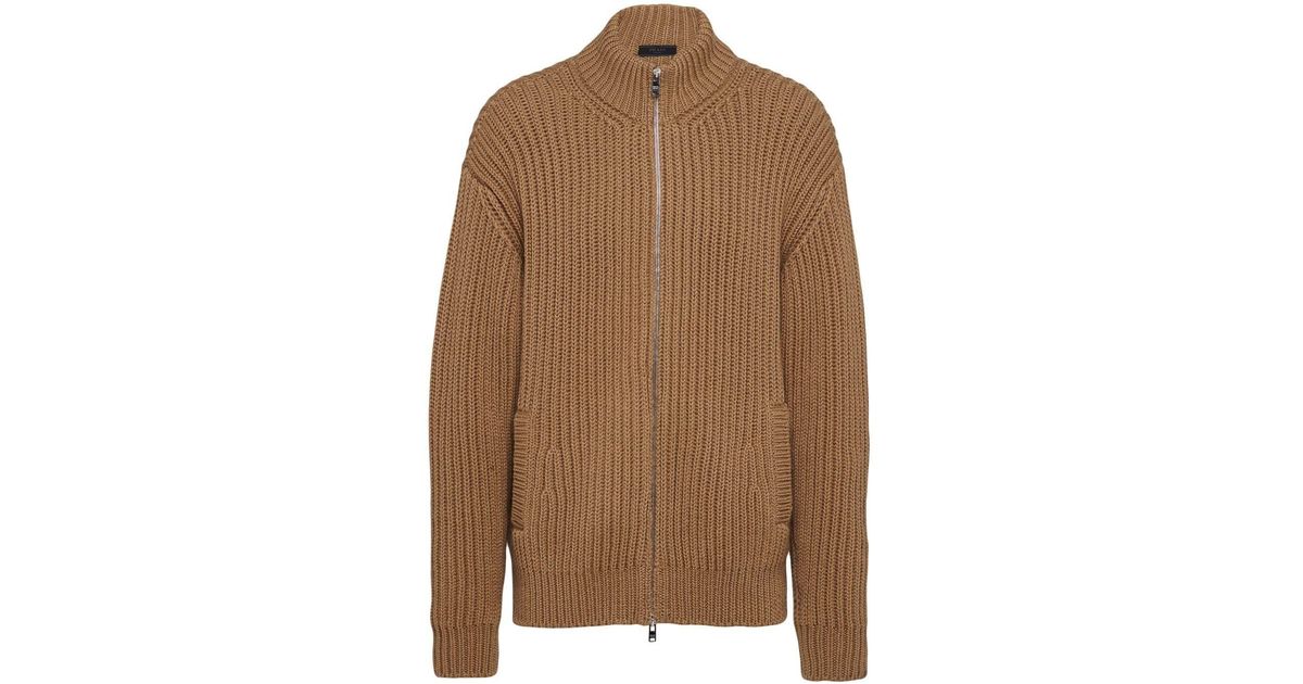 Prada Ribbed-Knit Zip-Up Cardigan in Brown for Men | Lyst UK Prada Ribbed-Knit Zip-Up Cardigan in Brown for Men | Lyst UK