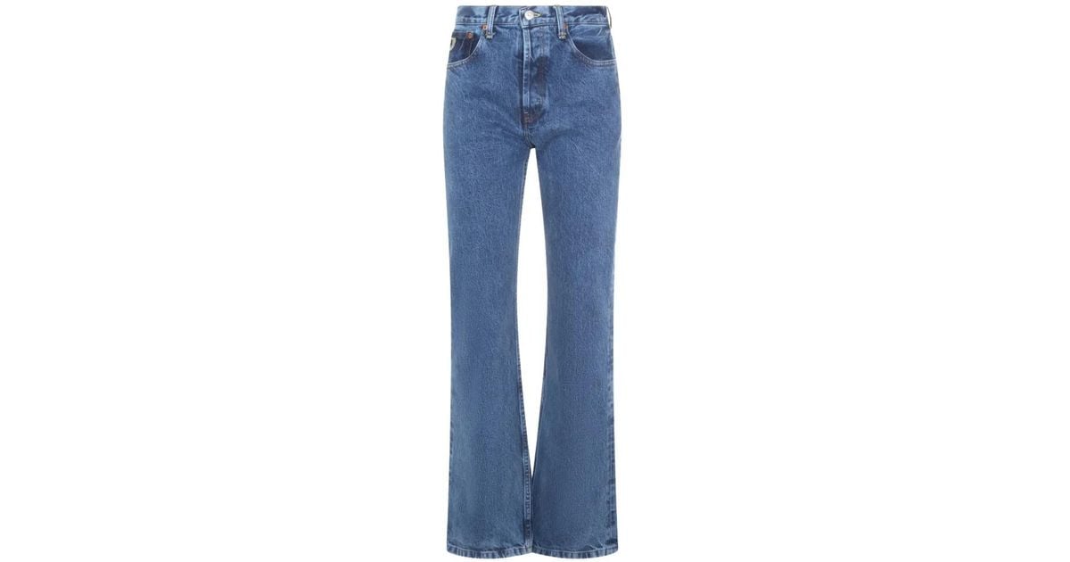 Lois Logo-Patch Flared Jeans in Blue | Lyst UK