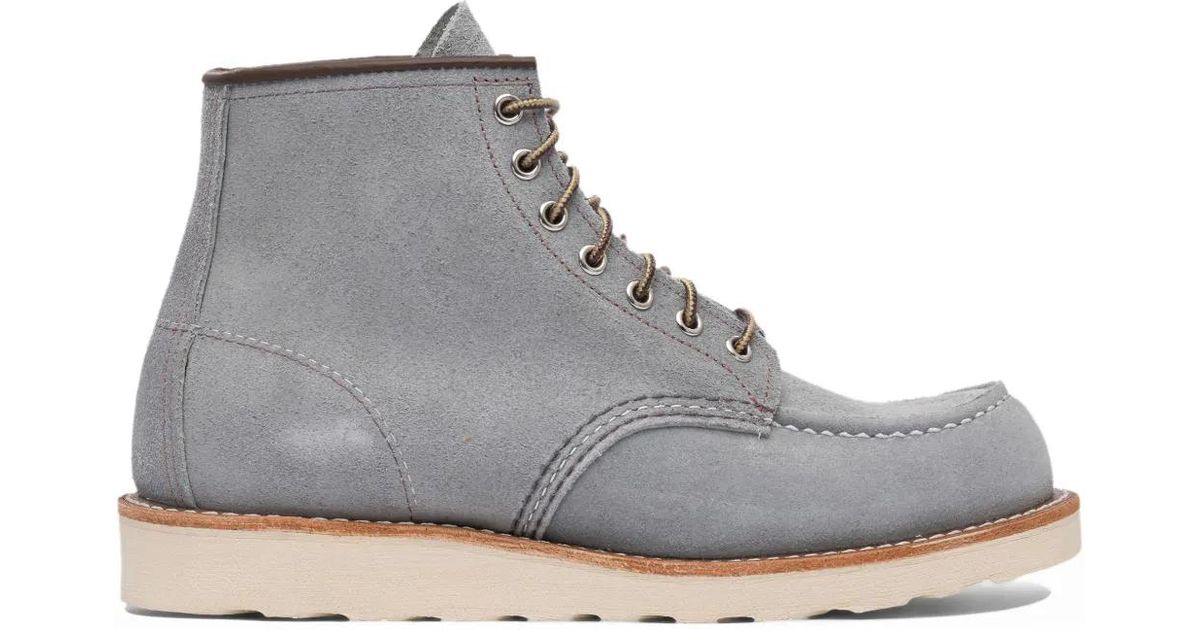 Red Wing Classic Moc Lace-Up Boots in Gray for Men | Lyst