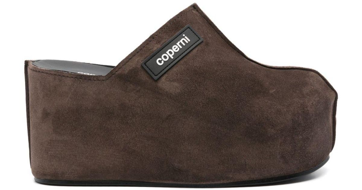 Coperni 90mm Branded Wedge Clog in Brown | Lyst