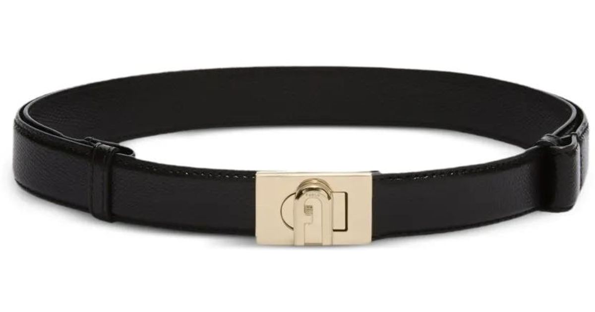 Furla 1927 Logo-Buckle Belt in White | Lyst UK