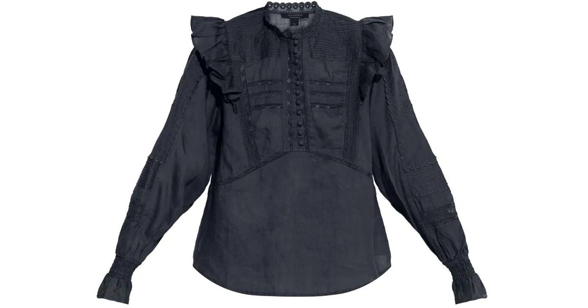 AllSaints Top Heather in Blue | Lyst