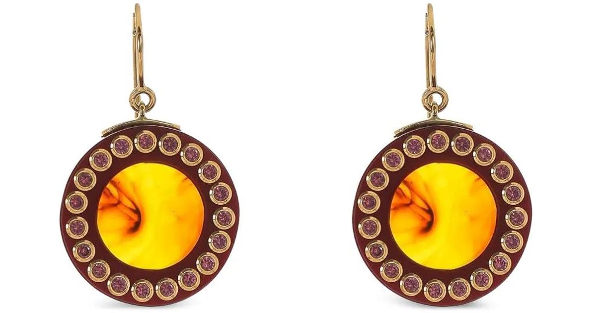 Mark Davis 18K Garnet Bakelite Earrings in Yellow | Lyst UK