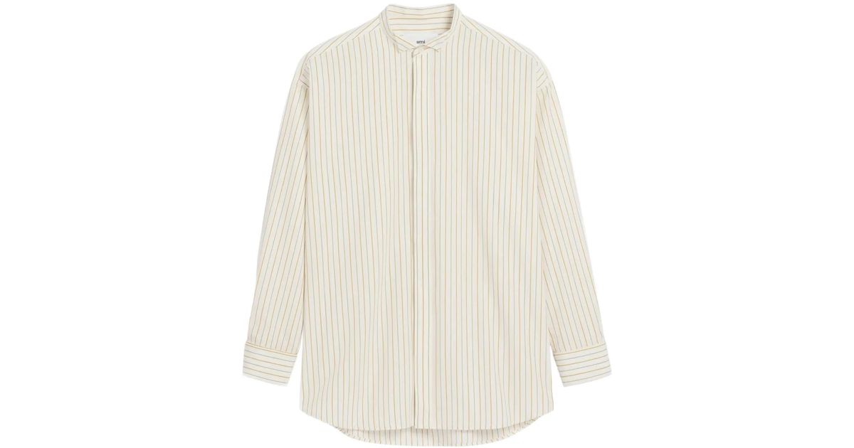 Ami Paris Wingtip-Collar Shirt in White | Lyst