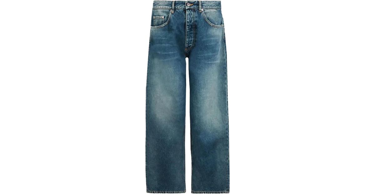 ICON DENIM Washed Straight-Leg Jeans in Blue | Lyst