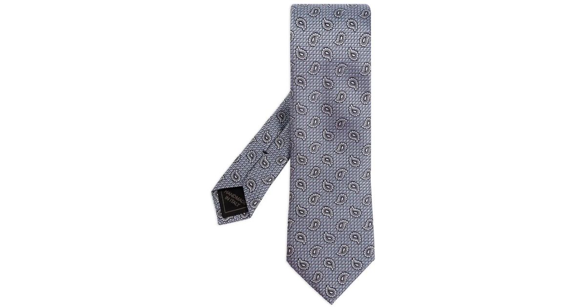 Brioni Paisley-Pattern Tie in Grey for Men | Lyst UK