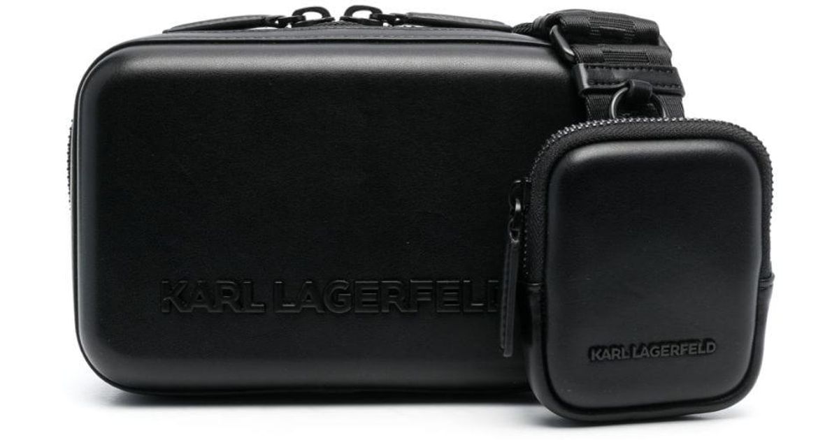 Karl Lagerfeld Small K/kase Logo-embossed Shoulder Bag in Black for Men ...