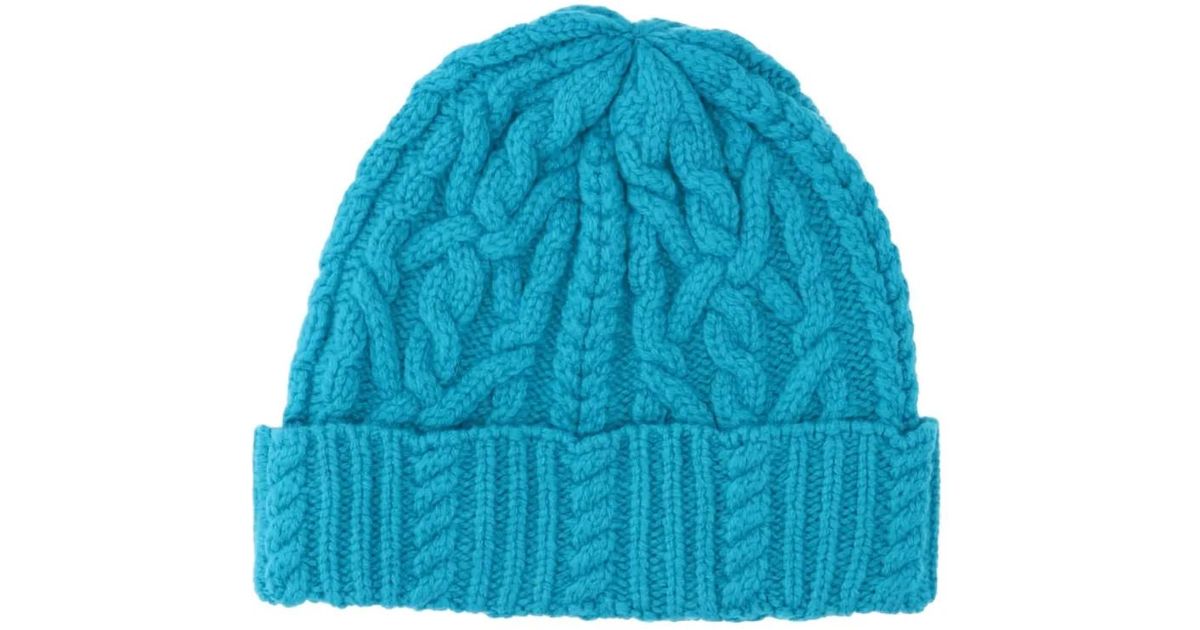 Aspesi Cable-Knit Beanie in Blue for Men | Lyst UK
