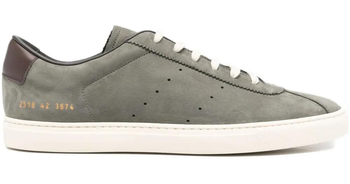 Common Projects Perforated Suede Sneakers in Gray for Men | Lyst