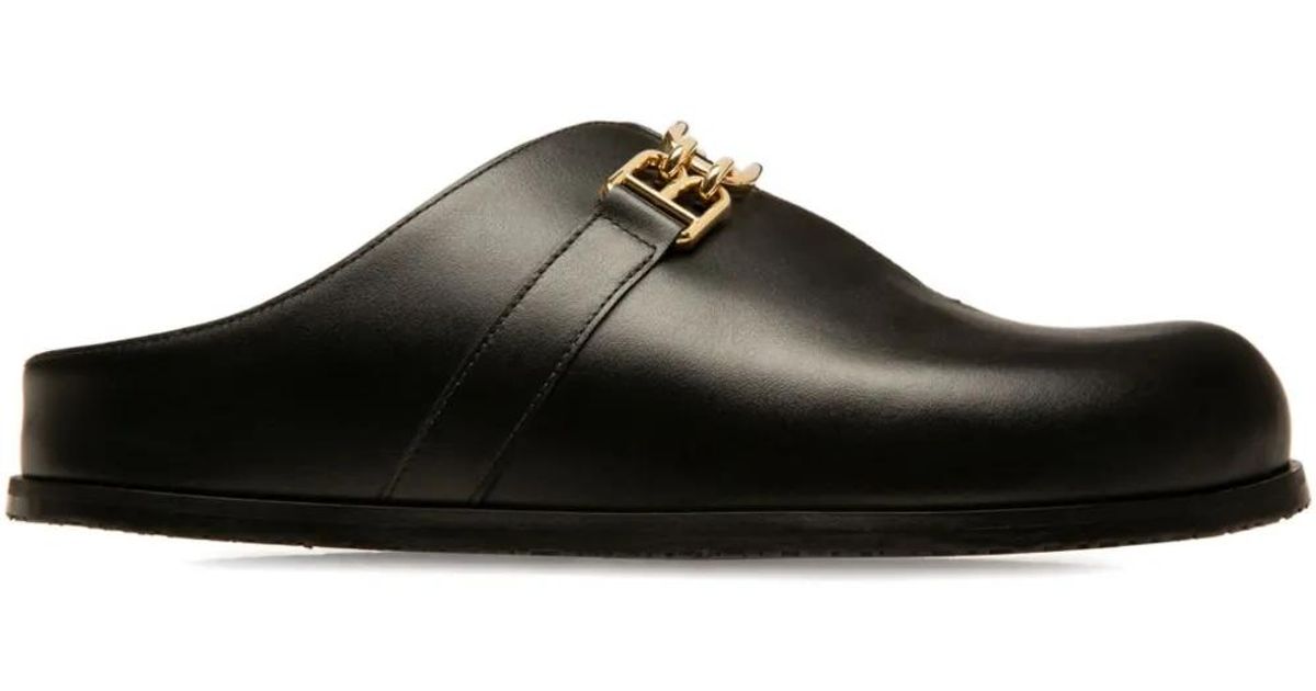 Bally Francine Leather Slippers in Black | Lyst