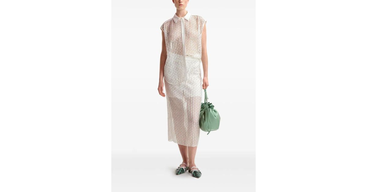 Essentiel Antwerp Handkerchief Midi Skirt in White | Lyst