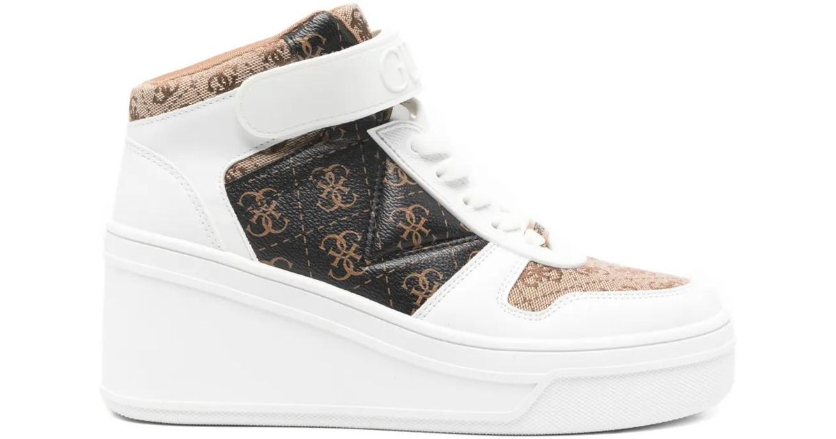 Guess Rubeka 4G Platform Sneakers in White | Lyst UK