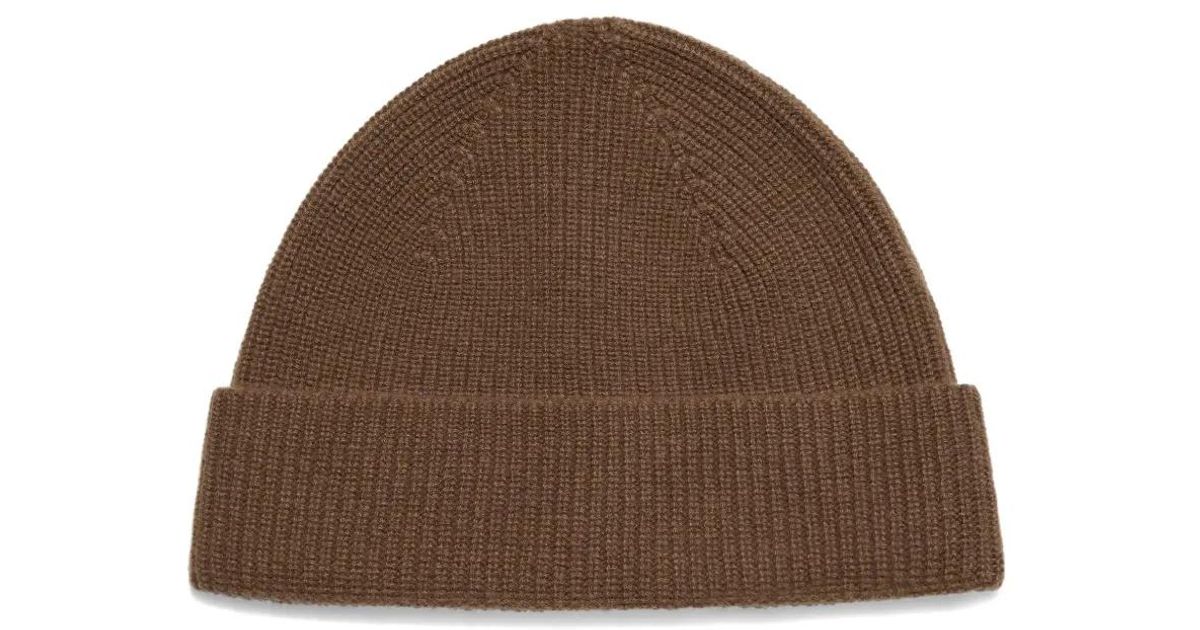ZEGNA Cashmere Beanie Hat in Brown for Men | Lyst UK