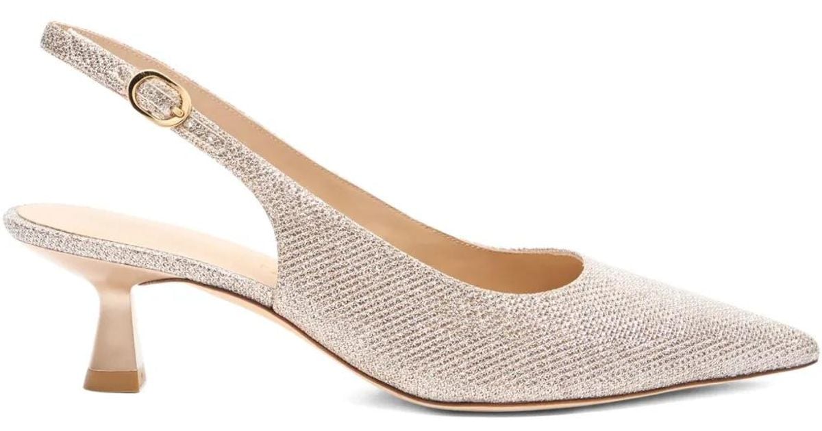 Stuart Weitzman 50Mm Stuart Sculpt Slingback Pumps in Natural | Lyst