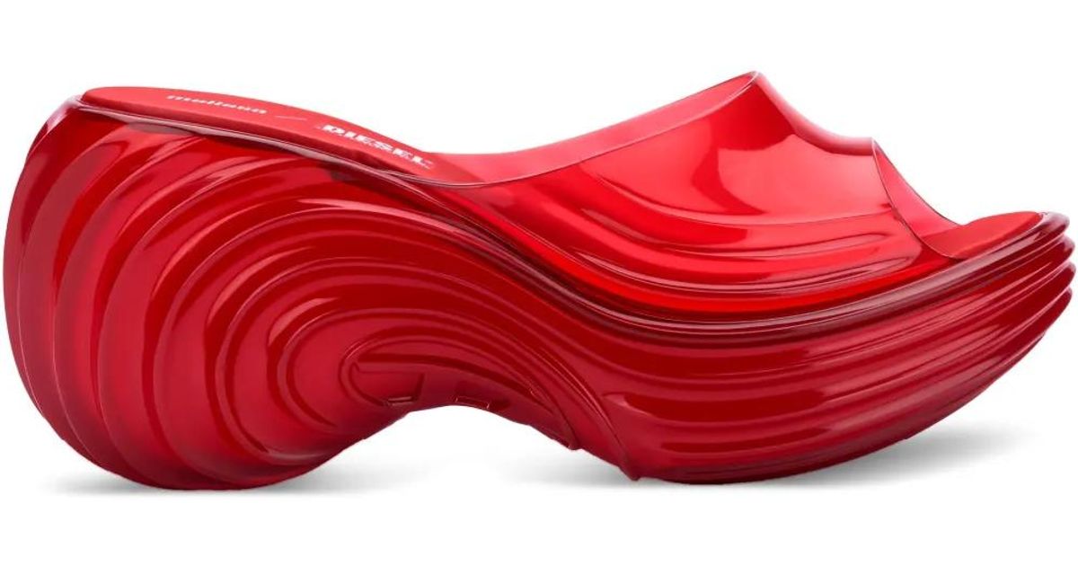 Melissa X Diesel Quantum Platform Wave Slides in Red | Lyst