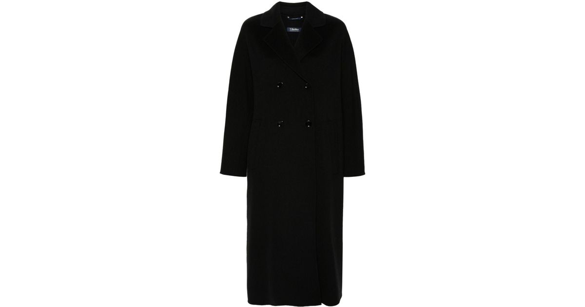 Max Mara Capi Double-Breasted Maxi Coat in Black | Lyst