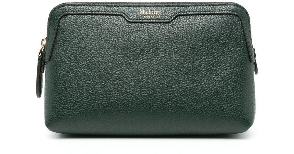 Mulberry Logo-Embossed Pouch in Green | Lyst