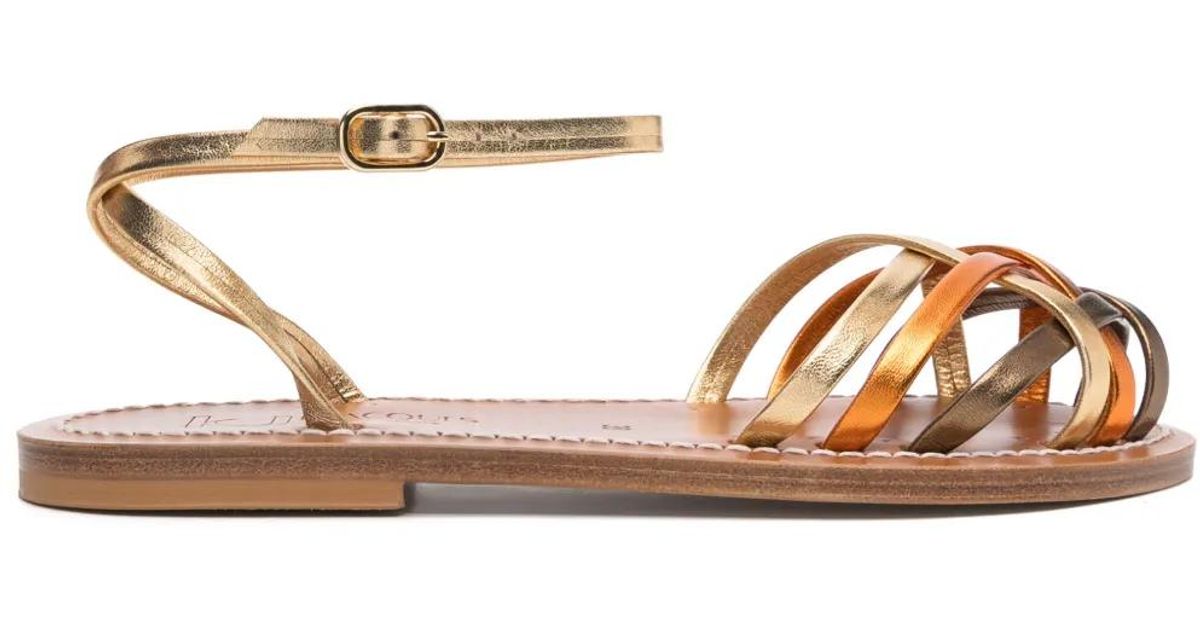 K. Jacques Demetria Flat Sandals in Brown | Lyst