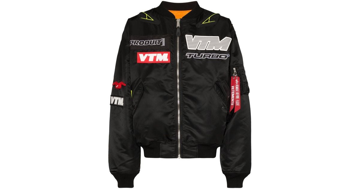 Vetements Motorcycle Bomber Jacket in Black for Men | Lyst