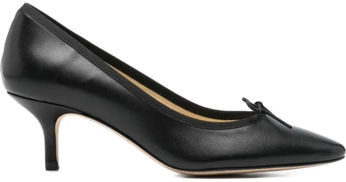 Repetto Cendrillon Bow Court Heeled Pumps in Black | Lyst UK