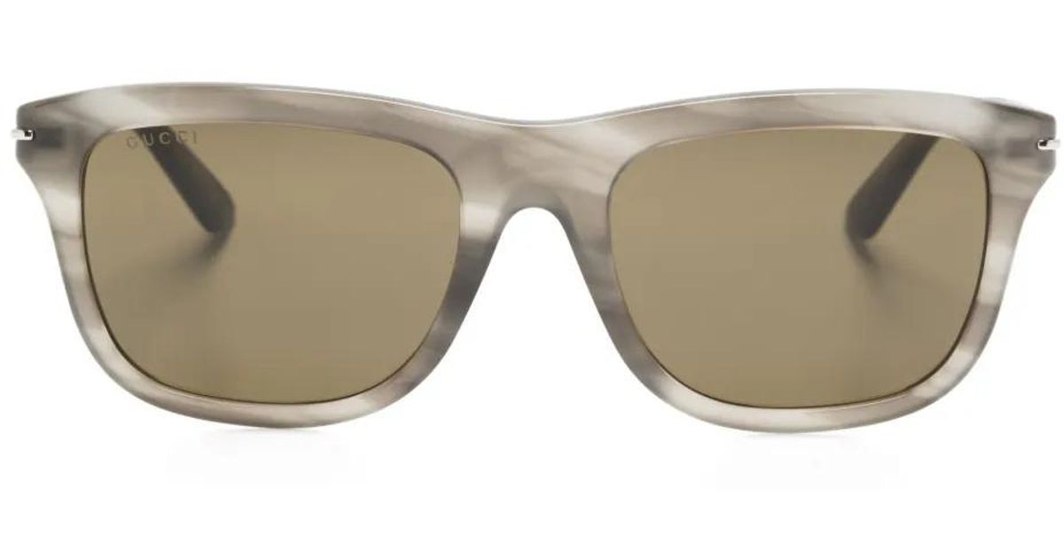 Gucci Tinted-Lenses Square-Frame Sunglasses in Grey | Lyst UK