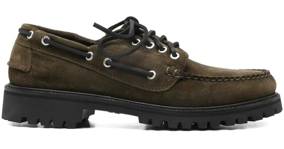G.H. Bass & Co. Lace-Up Lug-Sole Boat Shoes in Brown for Men | Lyst