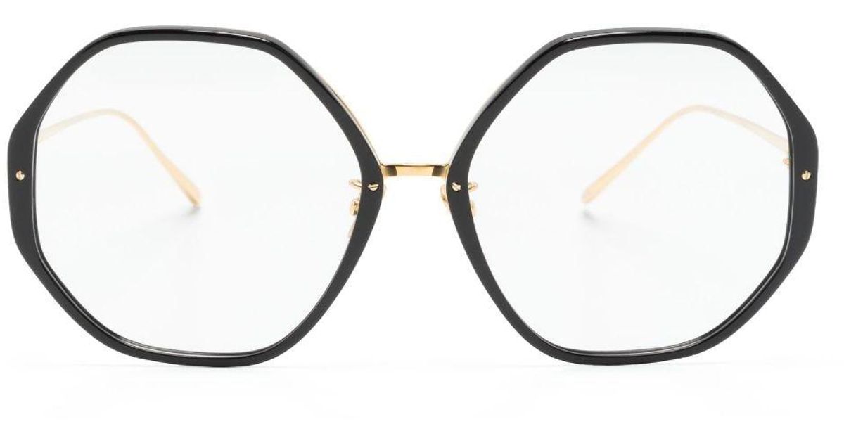 Linda Farrow Oversize-Frame Optical Glasses in Black | Lyst