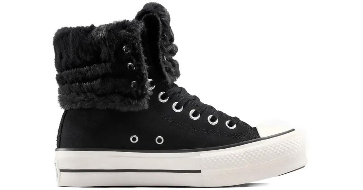 Converse Chuck Taylor All Star Fold-Over Lift Platform Xhi Faux Fur ...