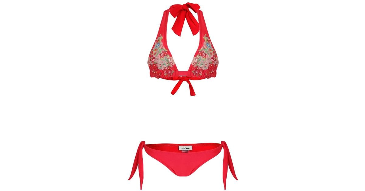 Amir Slama Embroidered-Motif Bikini Set | Lyst UK