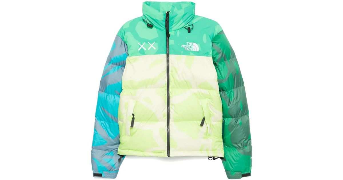 The North Face X Kaws Nuptse 1996 Jacket in Green | Lyst UK
