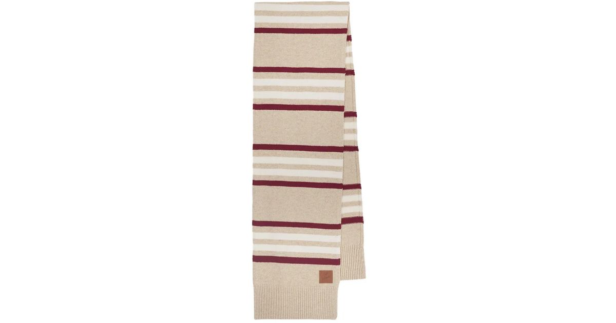 Café Kitsuné Logo-Patch Scarf in Natural | Lyst UK