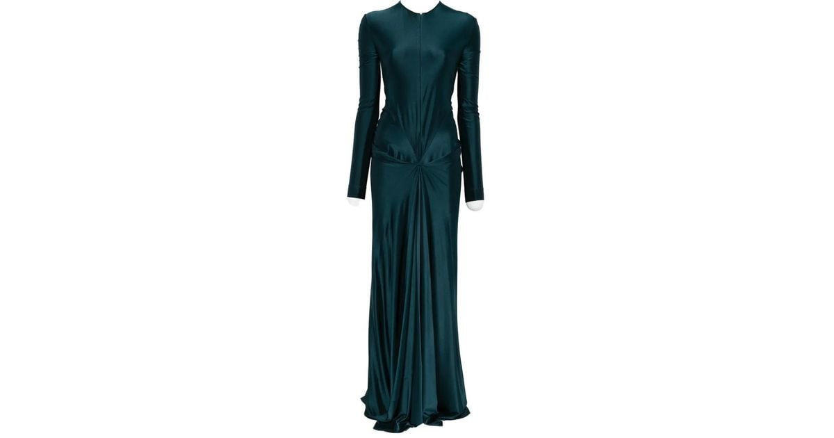 Victoria Beckham Cut-Out Long-Sleeve Maxi Dress in Green | Lyst UK