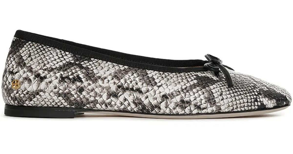 Anine Bing Jamie Bow Flats in Gray | Lyst