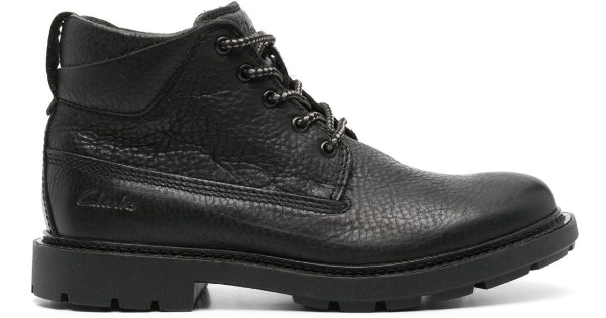 Clarks Craftdale 2 Mid Leather Boots in Black for Men | Lyst