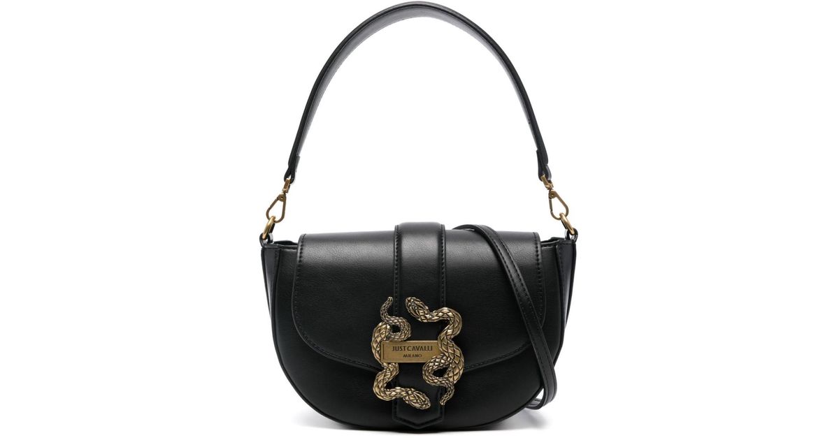 Just Cavalli Iconic-Snake Shoulder Bag in Black | Lyst