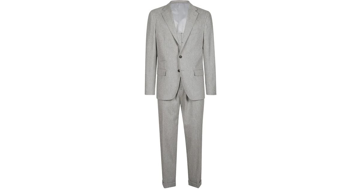 Eleventy Buttoned Suit in Grey for Men | Lyst UK