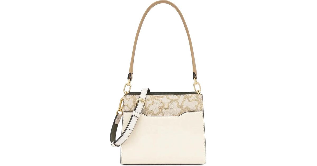 Tous Embossed-Logo Leather Shoulder Bag in White | Lyst UK