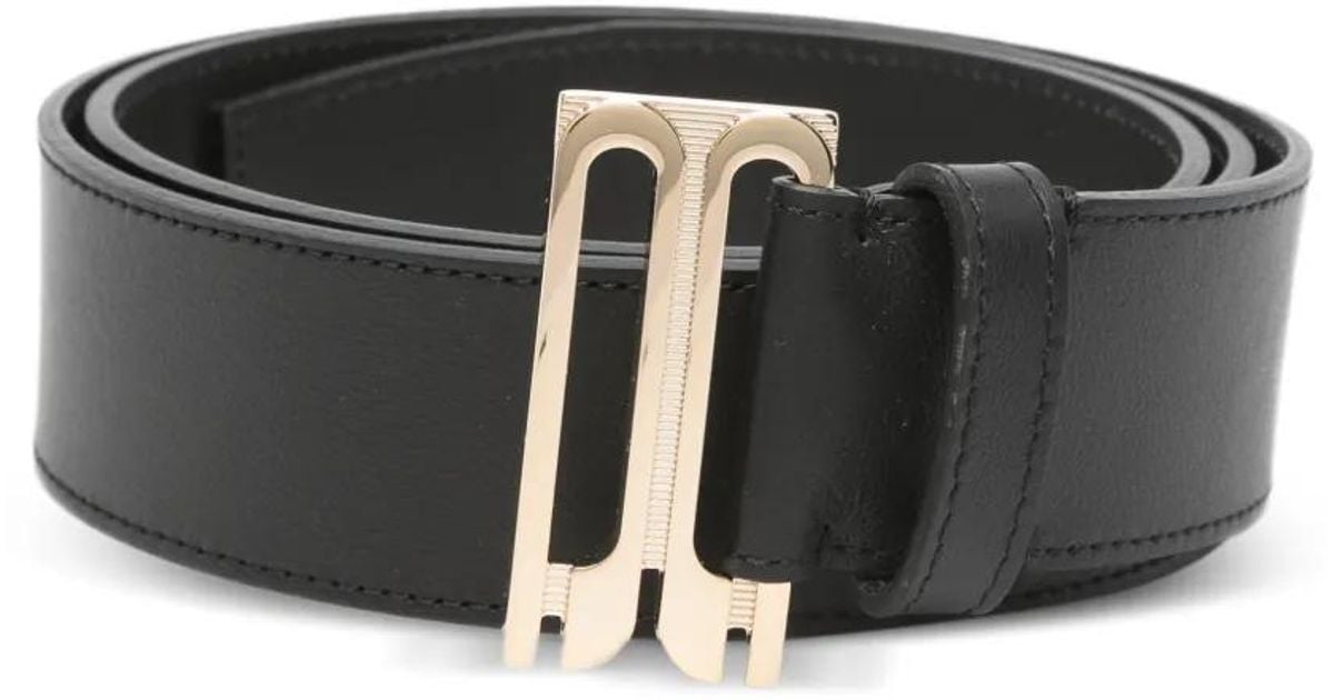 Victoria Beckham Tone-Buckle Belt in Black | Lyst UK