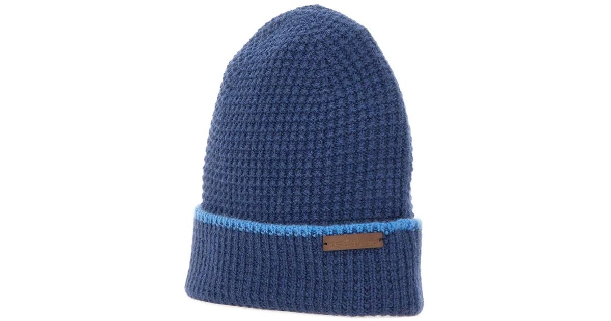 Kiton Logo-Tag Beanie Hat in Blue for Men | Lyst UK