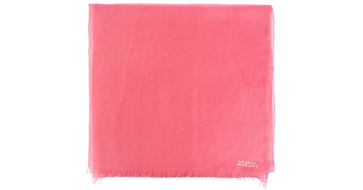Isabel Marant Alette Frayed Scarf in Pink | Lyst UK