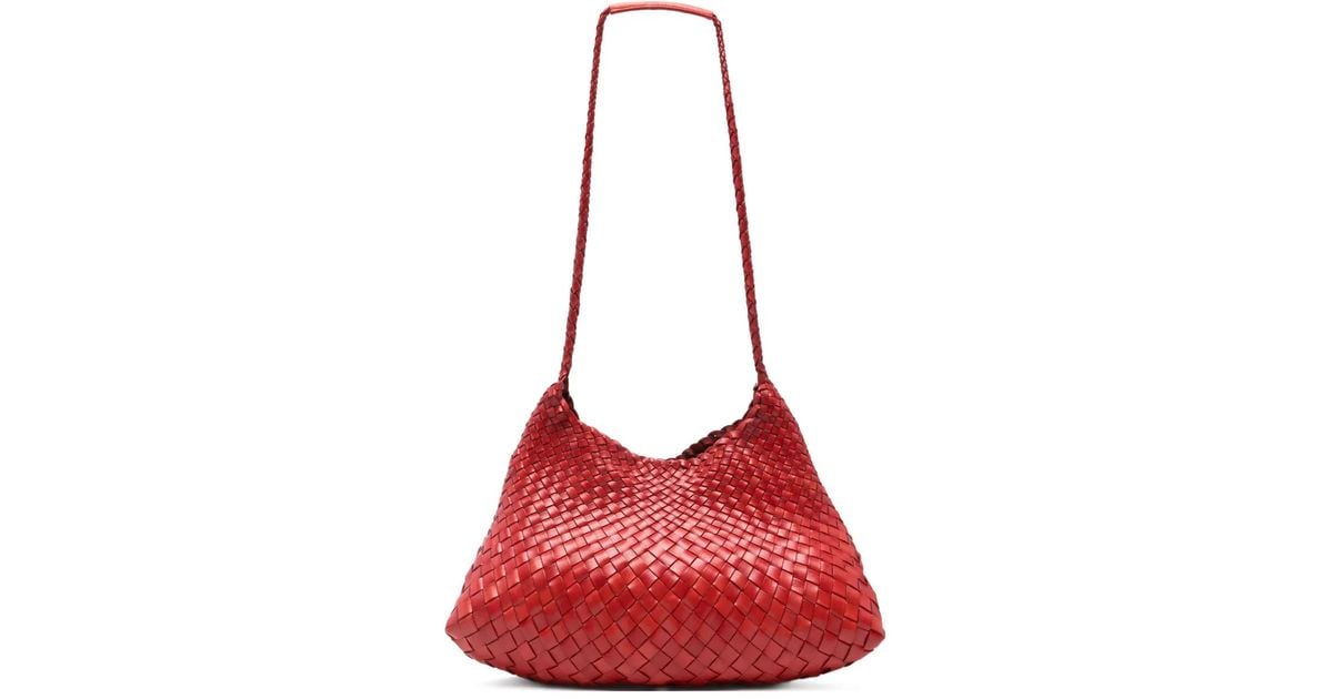 Dragon Diffusion Santa Rosa Braided Leather Shoulder Bag in Red | Lyst