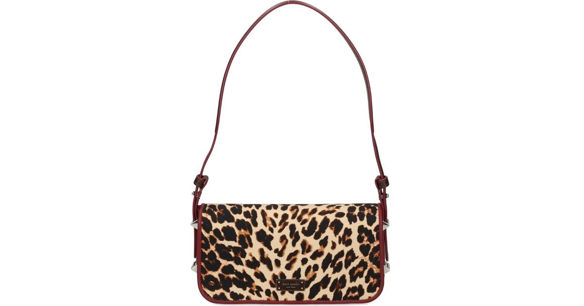 Kate Spade Liv Downtown Leopard-Print Shoulder Bag in White | Lyst UK