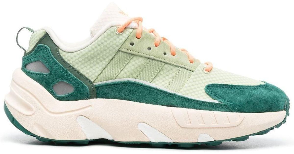 adidas Leather Zx 22 Boost Sneakers in Green for Men | Lyst UK