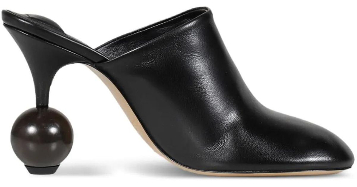 Jacquemus 90Mm Sphere-Heel Leather Mules in Black | Lyst