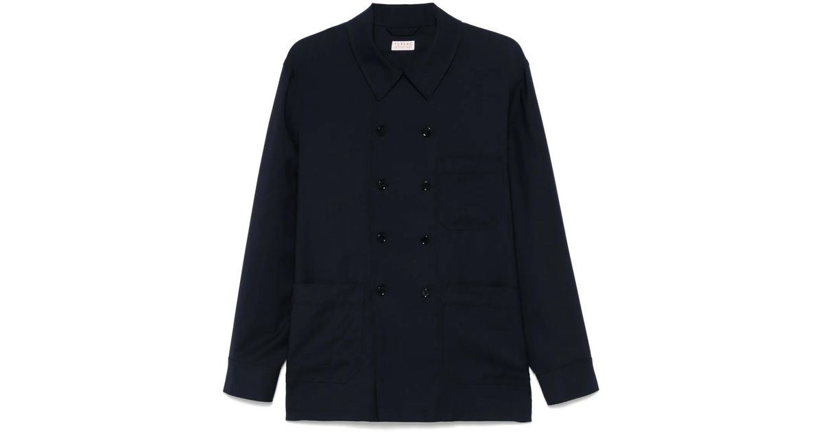 Fursac Double-Breasted Jacket in Blue for Men | Lyst