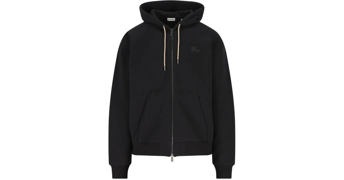 Burberry Rory Chk Pch Zip Hoodie in Black for Men | Lyst
