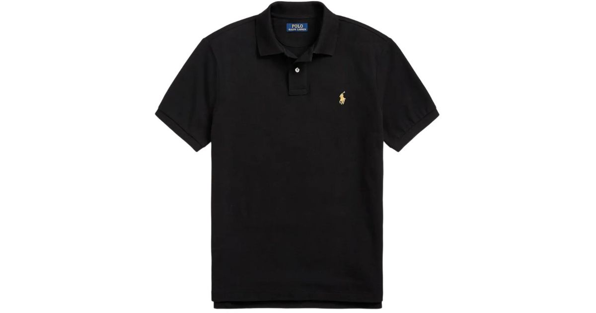 Polo Ralph Lauren Polo Pony Cotton Polo Shirt in Black for Men | Lyst UK