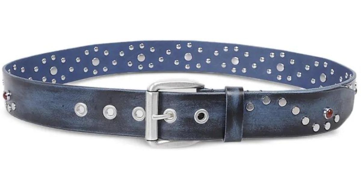 Our Legacy Vortex Leather Belt in Blue | Lyst UK