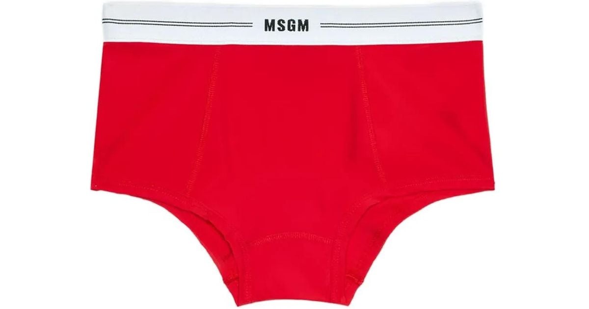 MSGM Logo-Detail Briefs in Red | Lyst UK